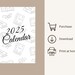 Printable Calendar 2025 - Book Themed Calendar - 12 Month Calendar ...