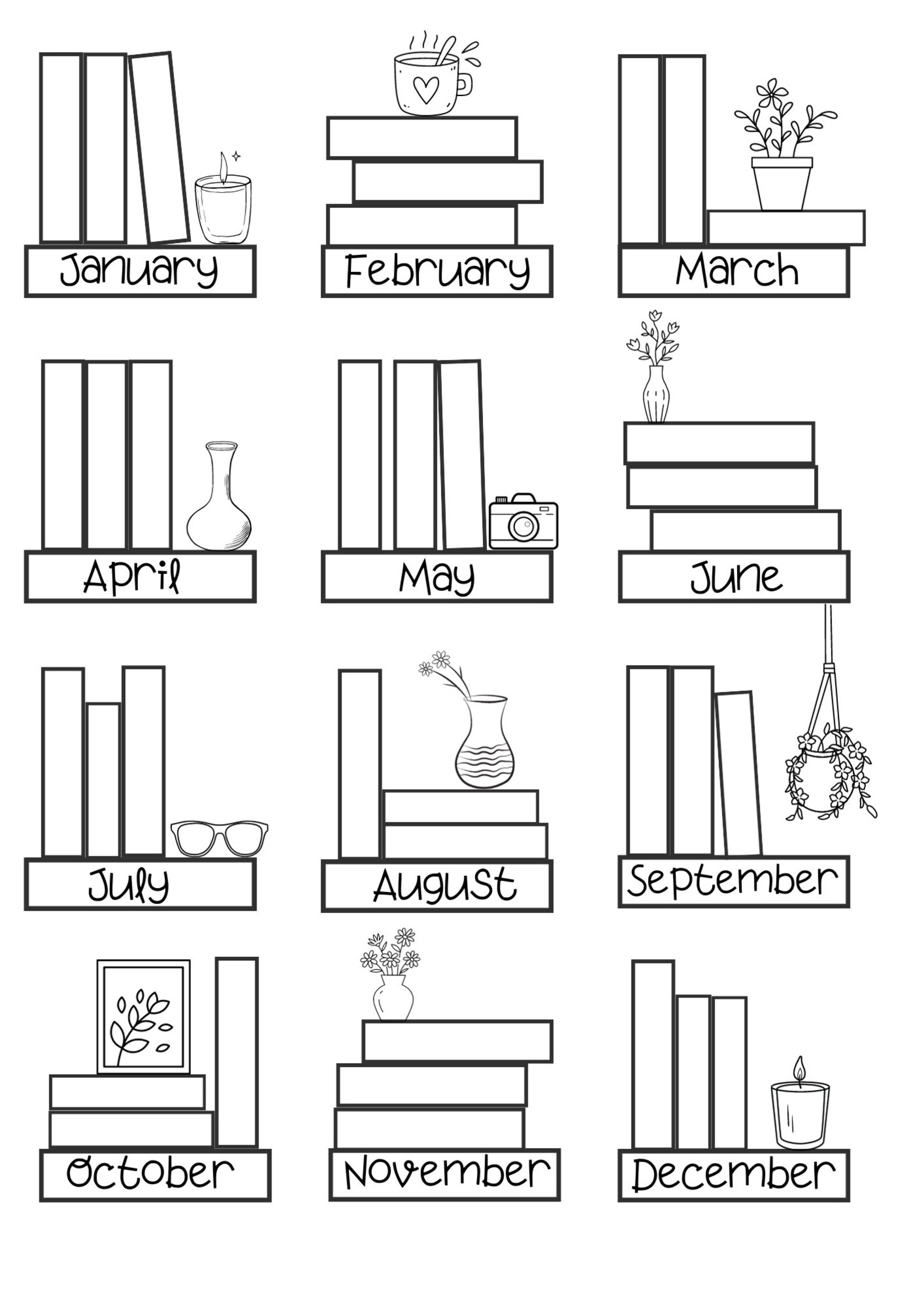Printable Monthly Reading Challenge Tracker Book Planner PDF Book ...
