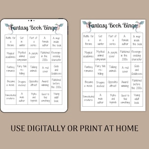 Fantasy Book Bingo - Printable Book Bingo - Printable Tracker - Reading ...