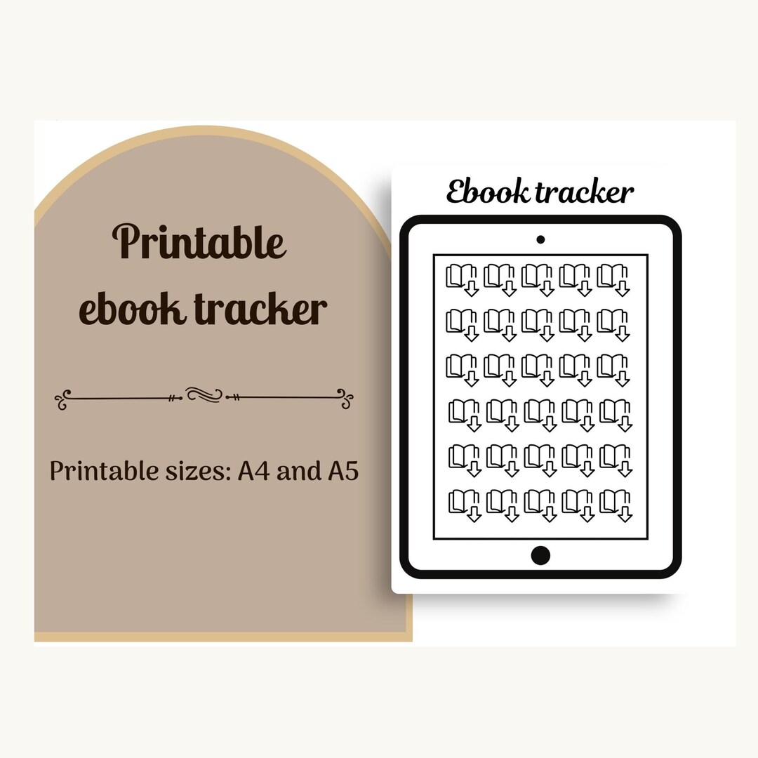 Printable Ebook Tracker - Book Journal Page - Reading Log - Digital ...