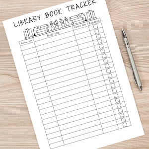 Printable Library Book Tracker - Book Tracker - Reading Log - Printable ...