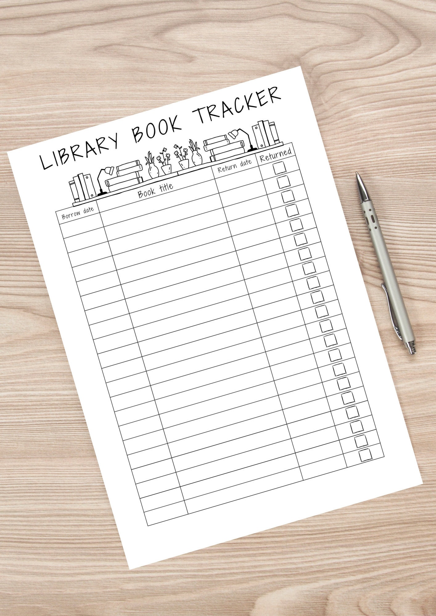 Printable Library Book Tracker - Book Tracker - Reading Log - Printable ...