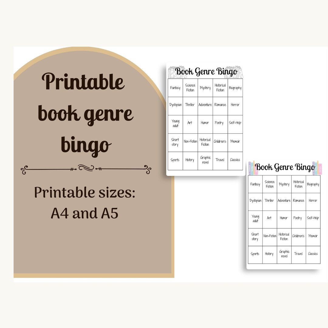 Book Genre Bingo - Printable Book Bingo - Printable Tracker - Reading ...
