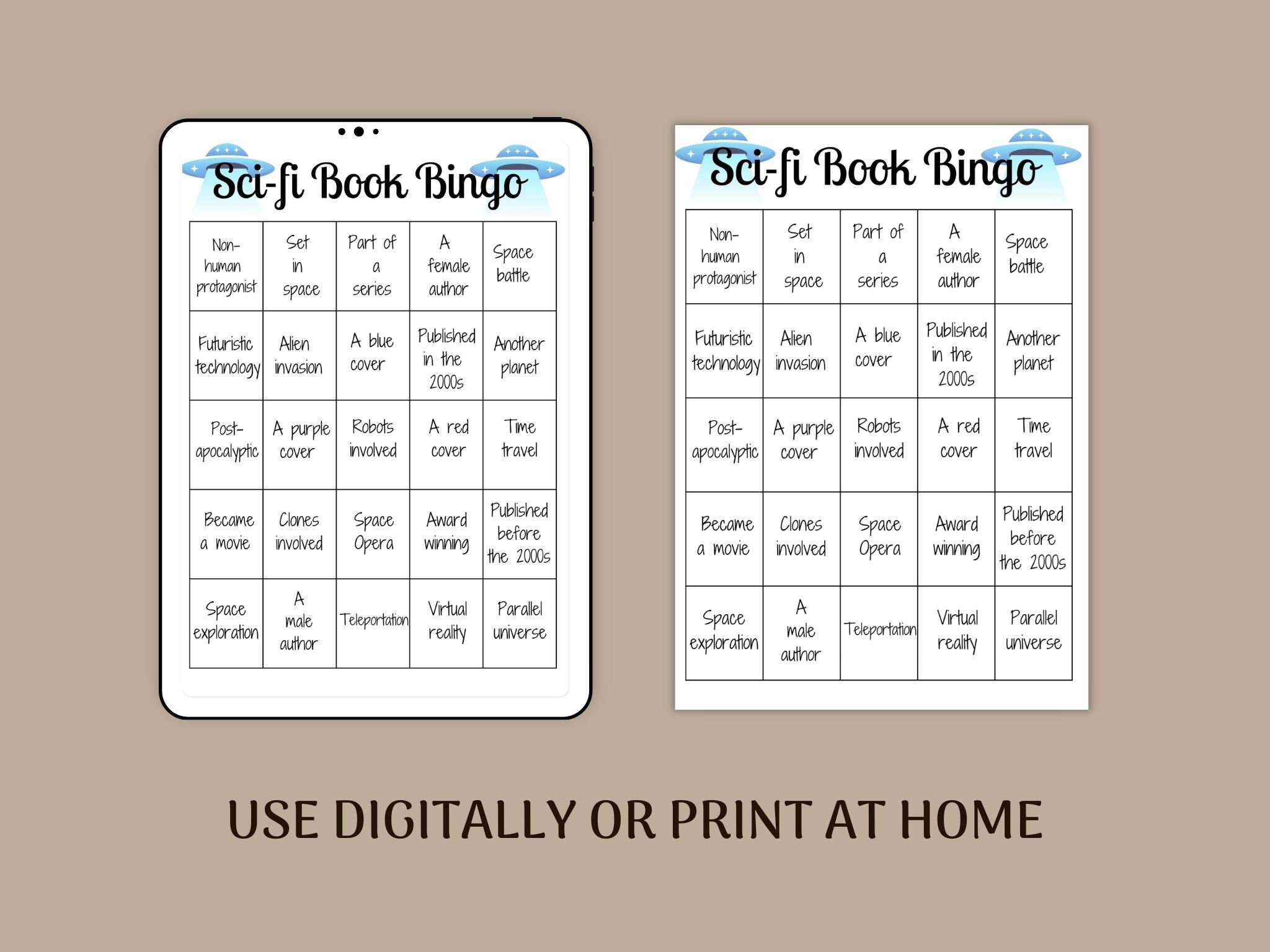 Sci-fi Book Bingo - Printable Book Bingo - Printable Tracker - Reading ...