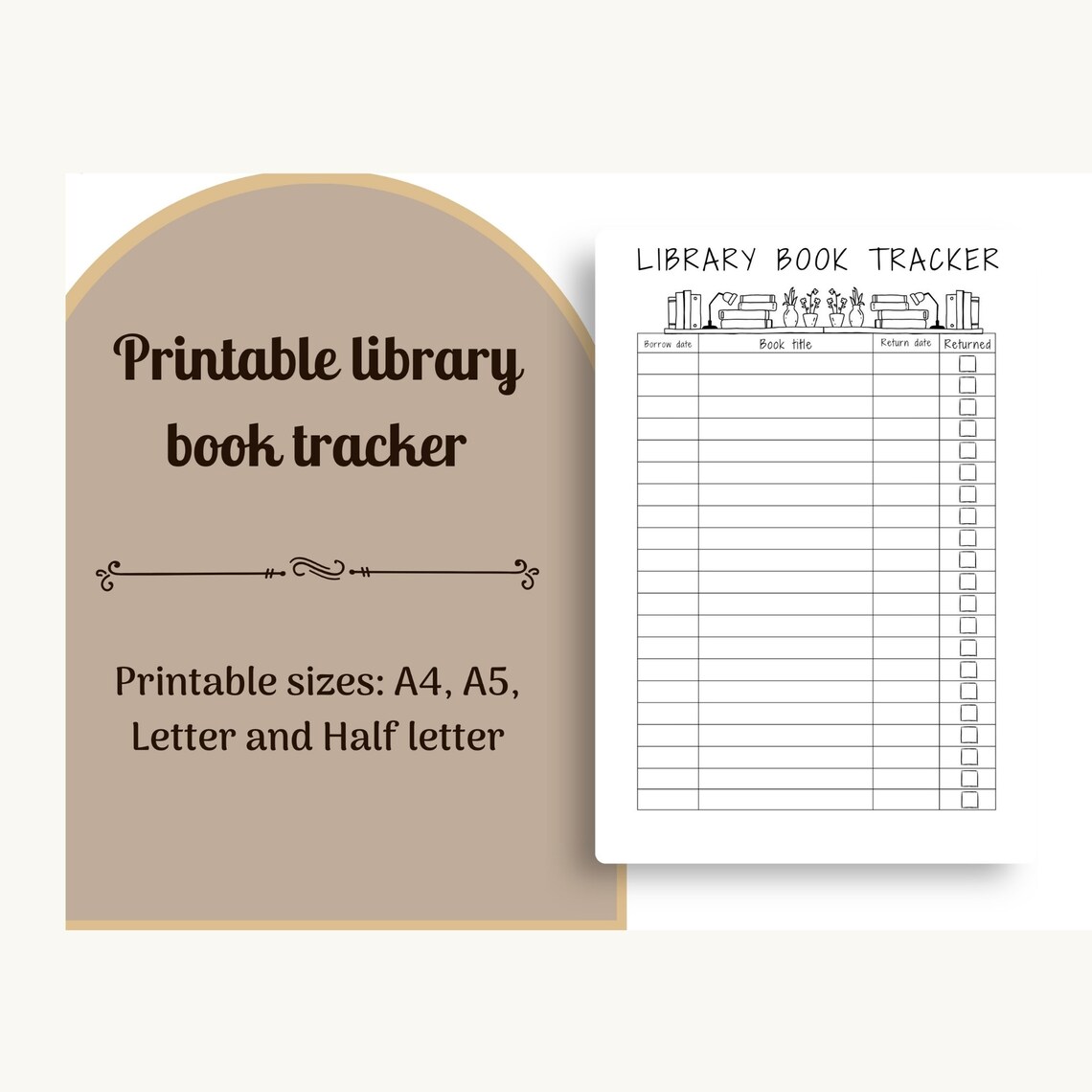 Printable Library Book Tracker Book Tracker Reading Log Printable ...
