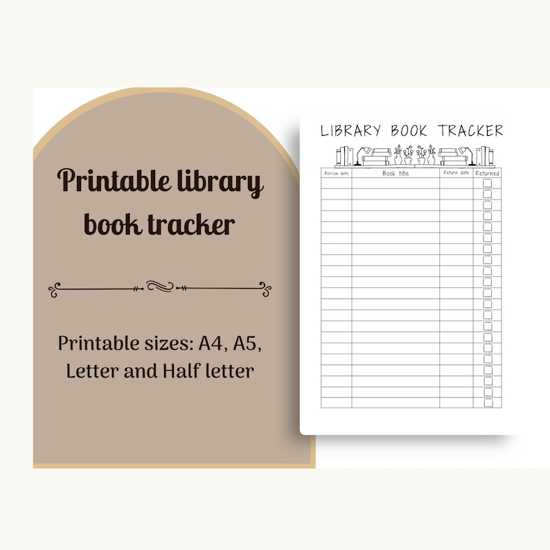 Printable Library Book Tracker - Book Tracker - Reading Log - Printable ...