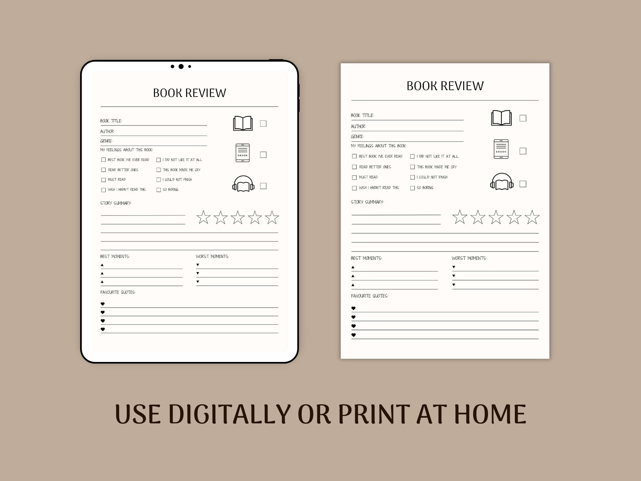 Book Review - Printable Book Review - Printable Template - Book ...