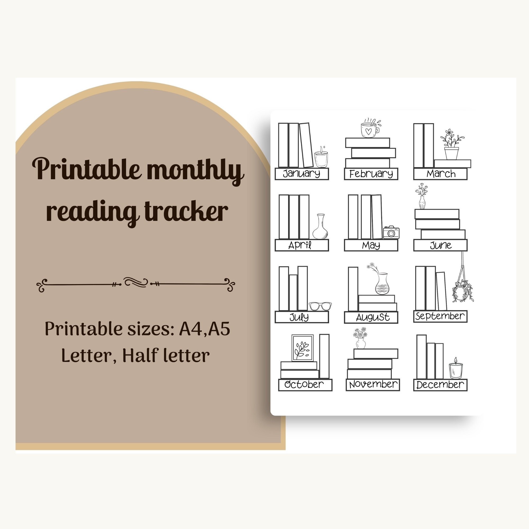 Printable Monthly Reading Challenge Tracker - Printable Journal Page ...