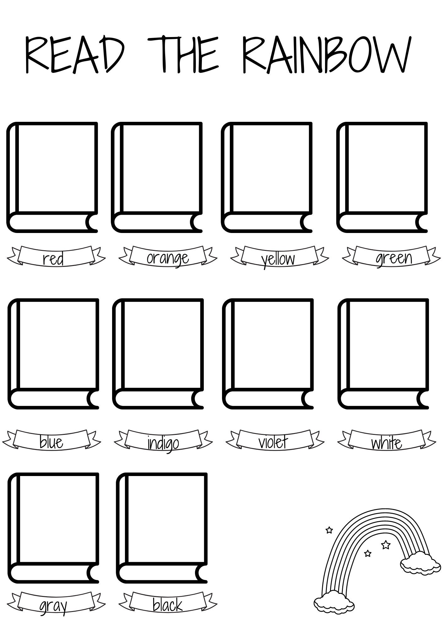 Read the Rainbow Challenge Printable Tracker Reading Challenge Book ...