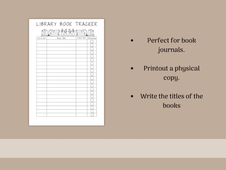 Printable Library Book Tracker - Book Tracker - Reading Log - Printable ...
