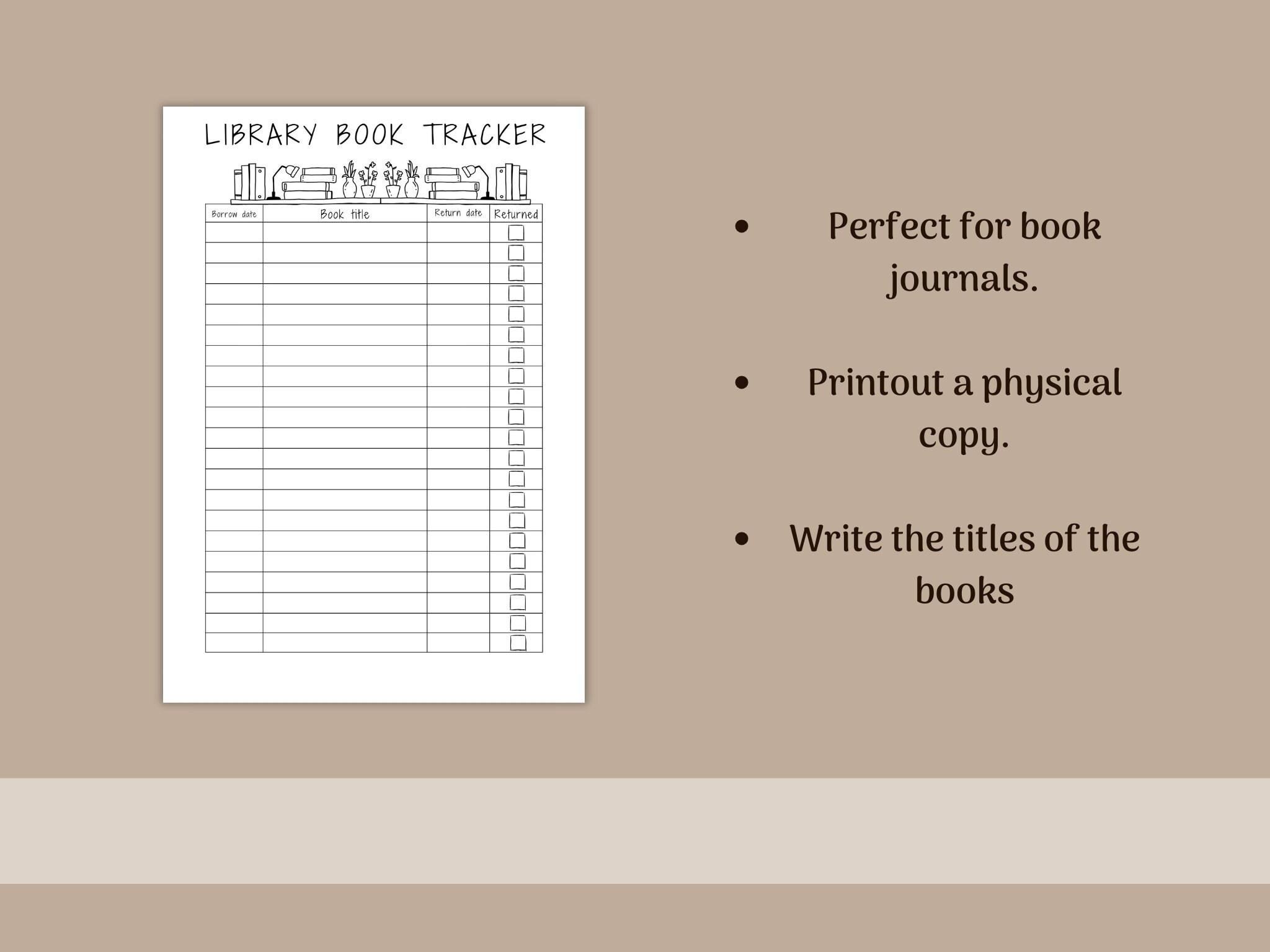 Printable Library Book Tracker - Book Tracker - Reading Log - Printable ...