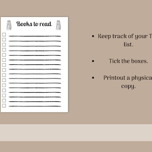 Books to Read List, Book Reading Tracker Printable , Book List ...
