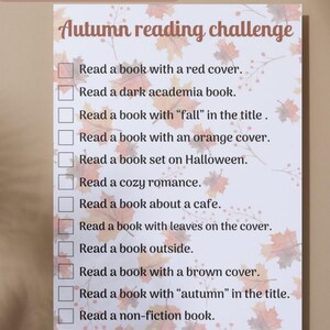 Autumn Reading Challenge - Printable Reading Challenge - Printable ...