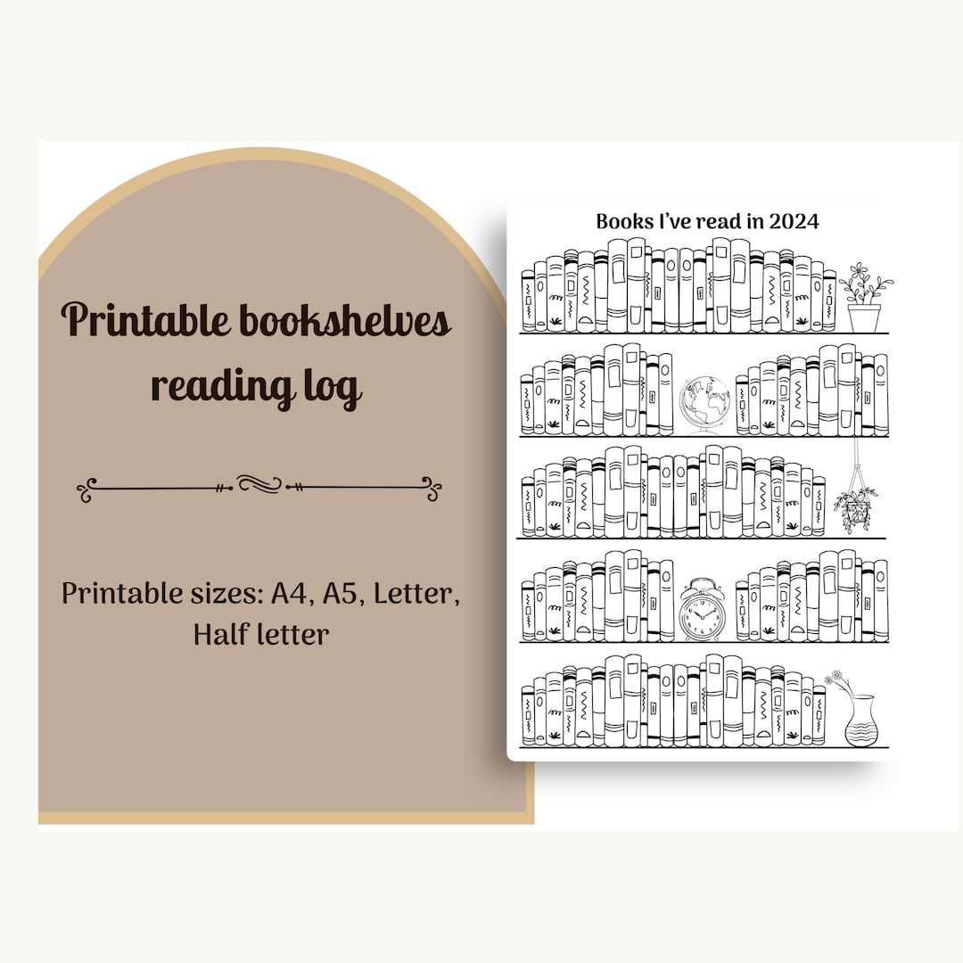 Bookshelf Printable Template, Books to Read, Books I've Read, Book ...