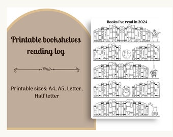 Printable Bookshelf Tracker, Reading Tracker, Book Tracker, Books to ...