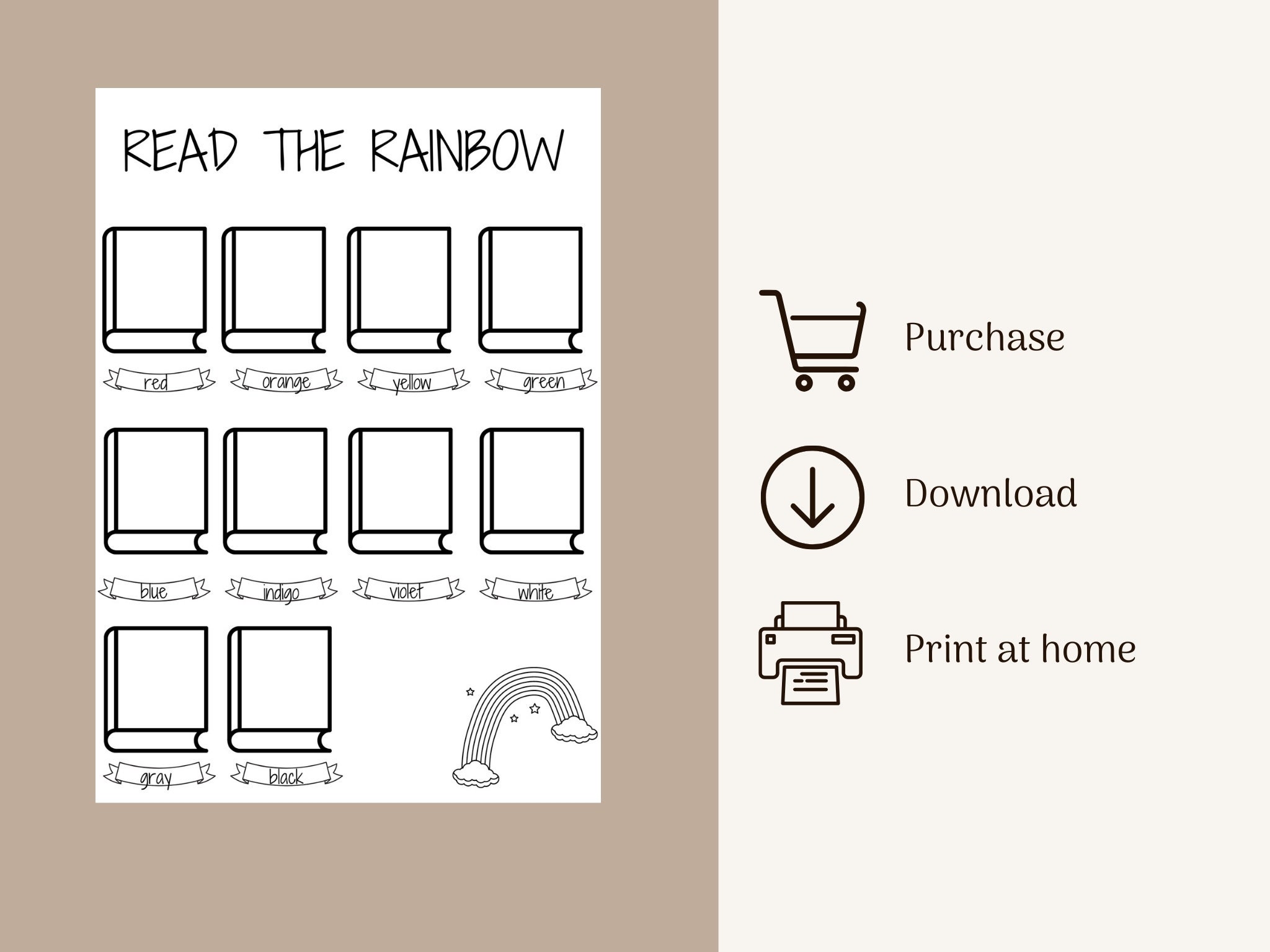 Read the Rainbow Challenge Printable Tracker Reading Challenge Book ...