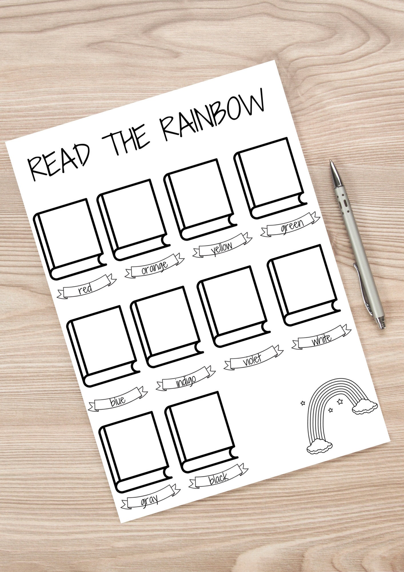 Read the Rainbow Challenge Printable Tracker Reading Challenge Book ...