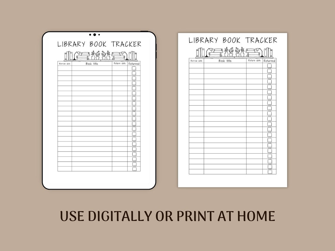 Printable Library Book Tracker Book Tracker Reading Log Printable ...