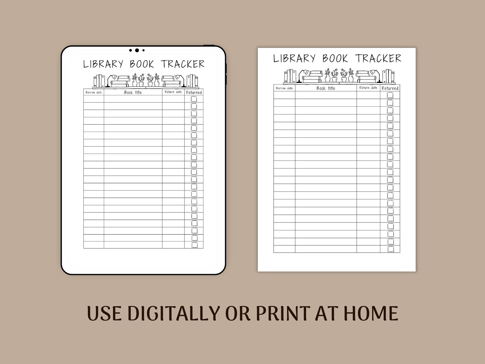 Printable Library Book Tracker - Book Tracker - Reading Log - Printable ...