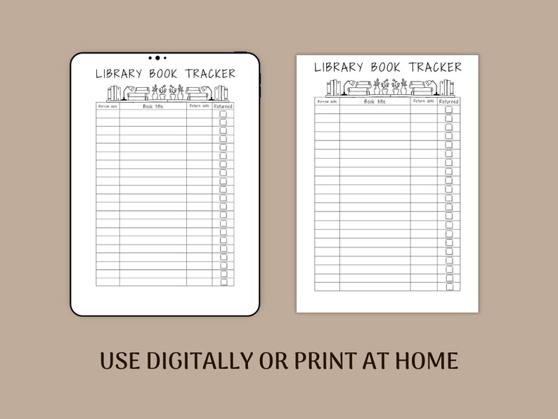 Printable Library Book Tracker Book Tracker Reading Log Printable ...