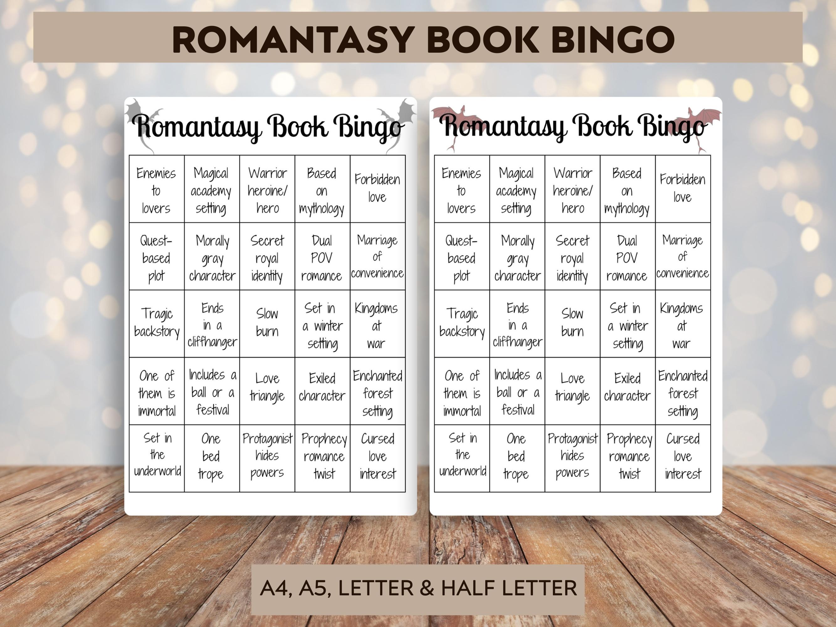 Romantasy Book Bingo Printable: Reading Challenge (PDF Download) - Etsy