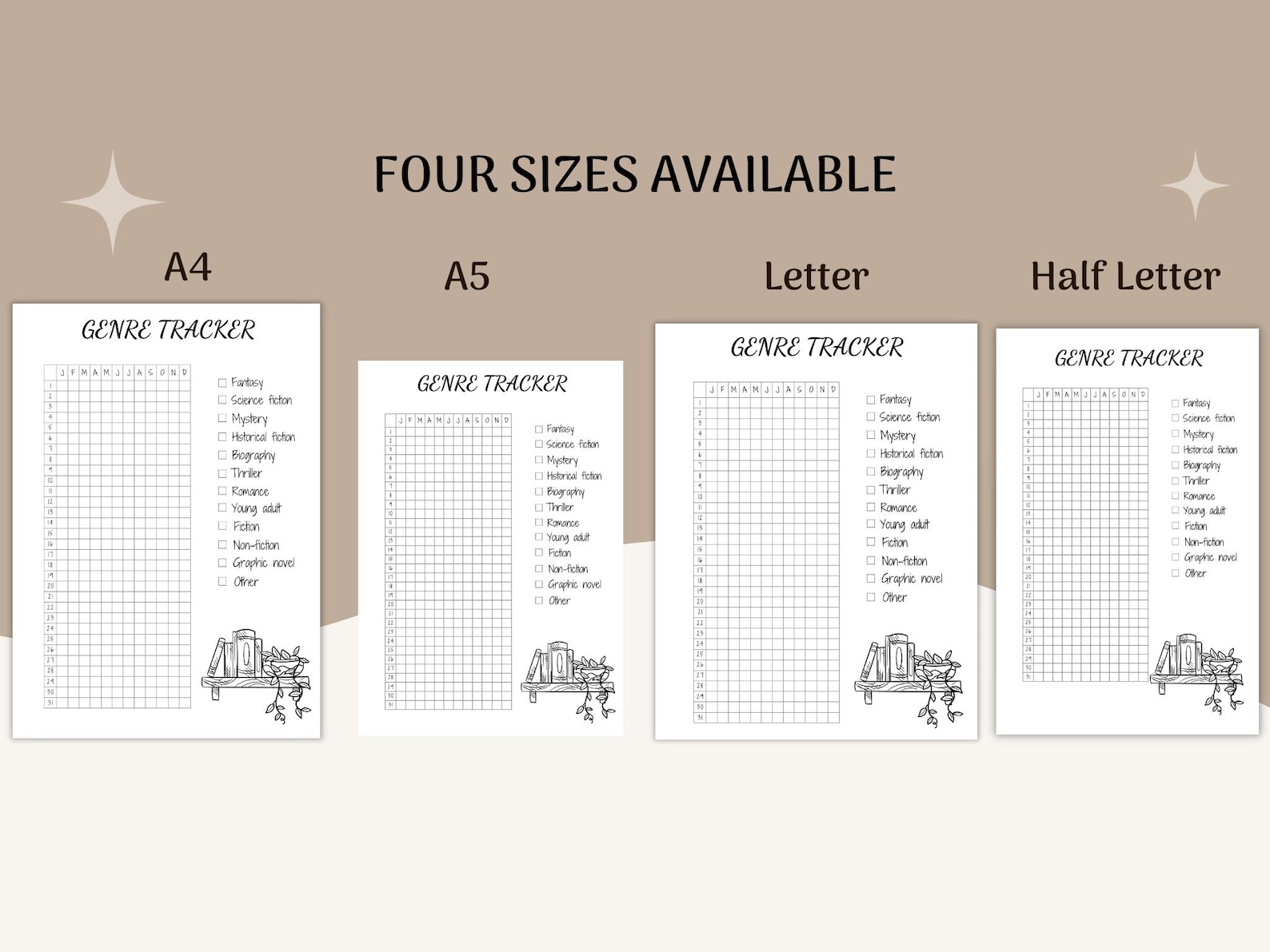 Printable Book Genre Tracker: Reading Journal Log (digital Download) - Etsy