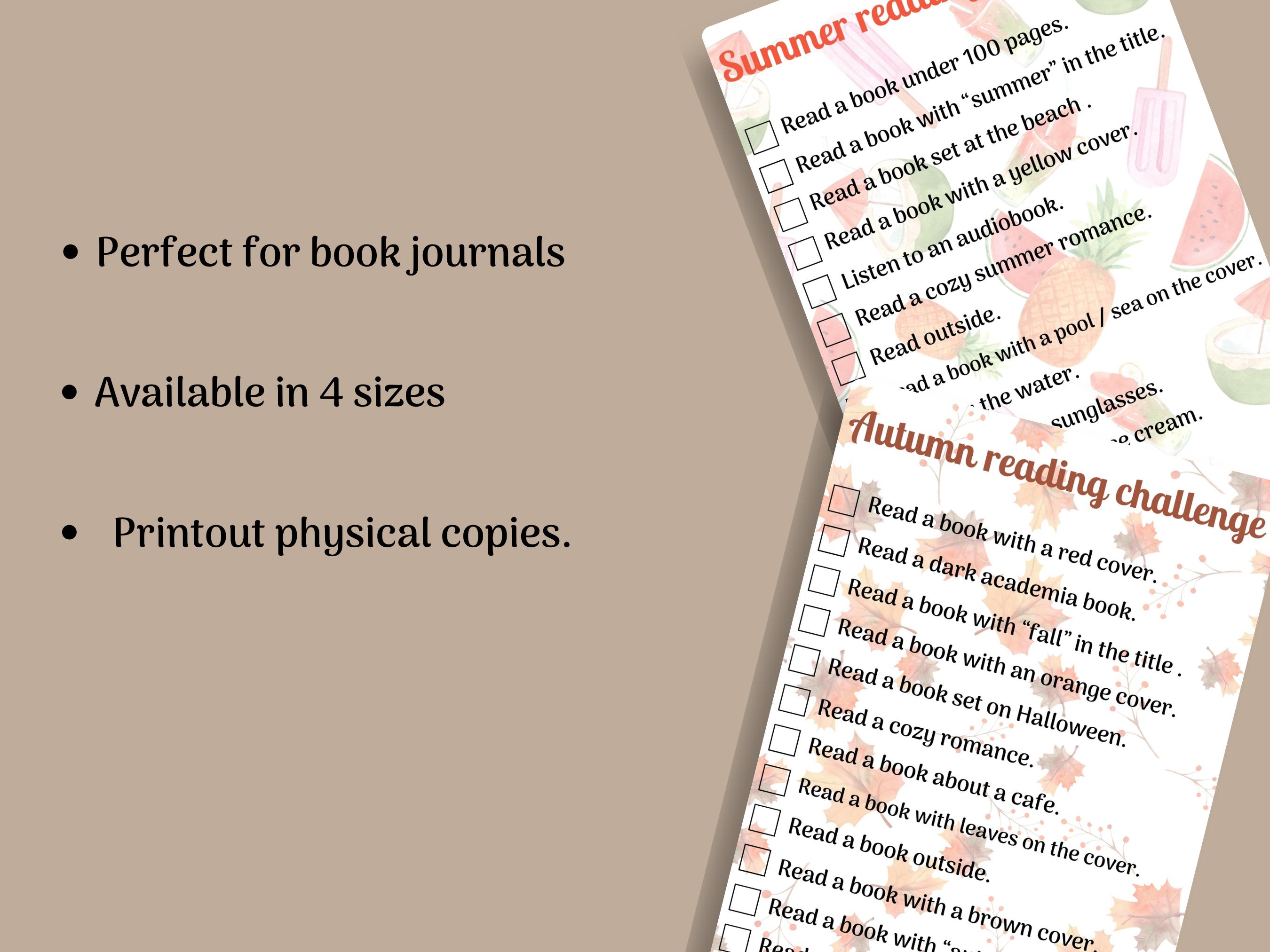 Seasonal Reading Challenge Printable: Book Trackers, Reading Log (PDF ...