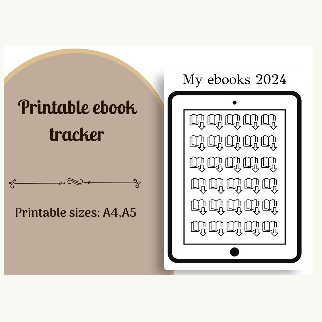 Printable Ebook Tracker Reading Log Digital Book Journal Reading ...