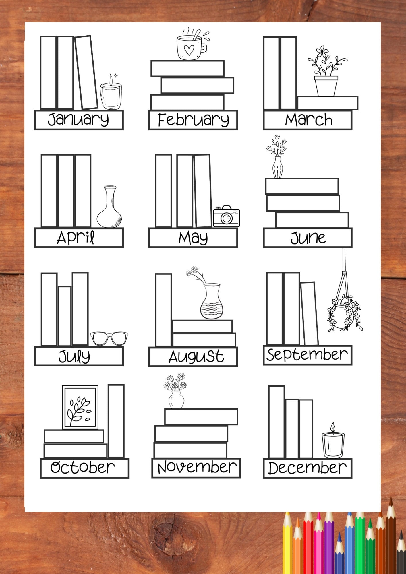 Printable Monthly Reading Challenge Tracker Book Planner PDF Book ...