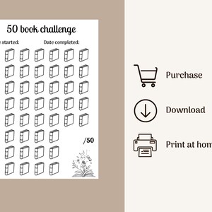 Printable 50 Book Challenge Tracker - Reading Log - Reading Tracker ...
