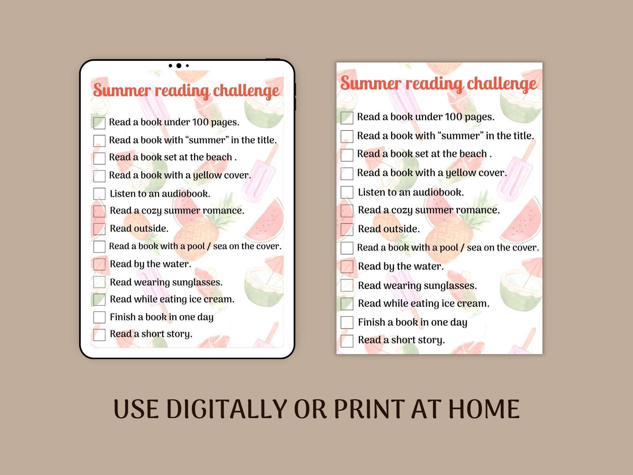 Summer Reading Challenge Printable Reading Challenge Printable Reading ...