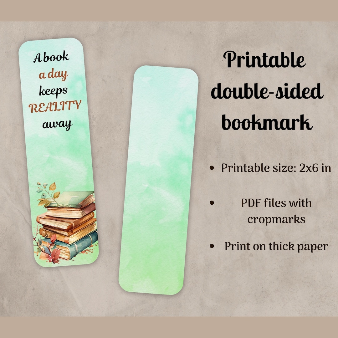 Printable Bookmark - Reading Quote - Waterpaint Bookmark - Digital ...