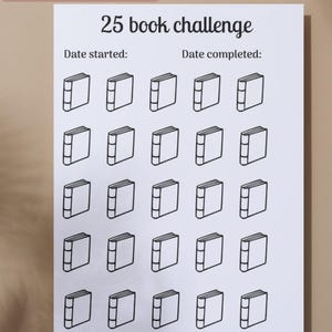 Printable 25 Book Challenge Tracker - Reading Log - Reading Tracker ...