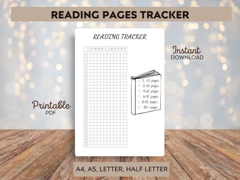 Printable Reading Tracker: Book Journal, Page Log (PDF Download) - Etsy