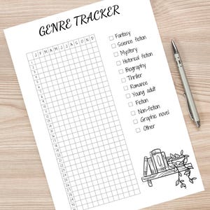 Printable Book Genre Tracker: Reading Journal Log (digital Download) - Etsy