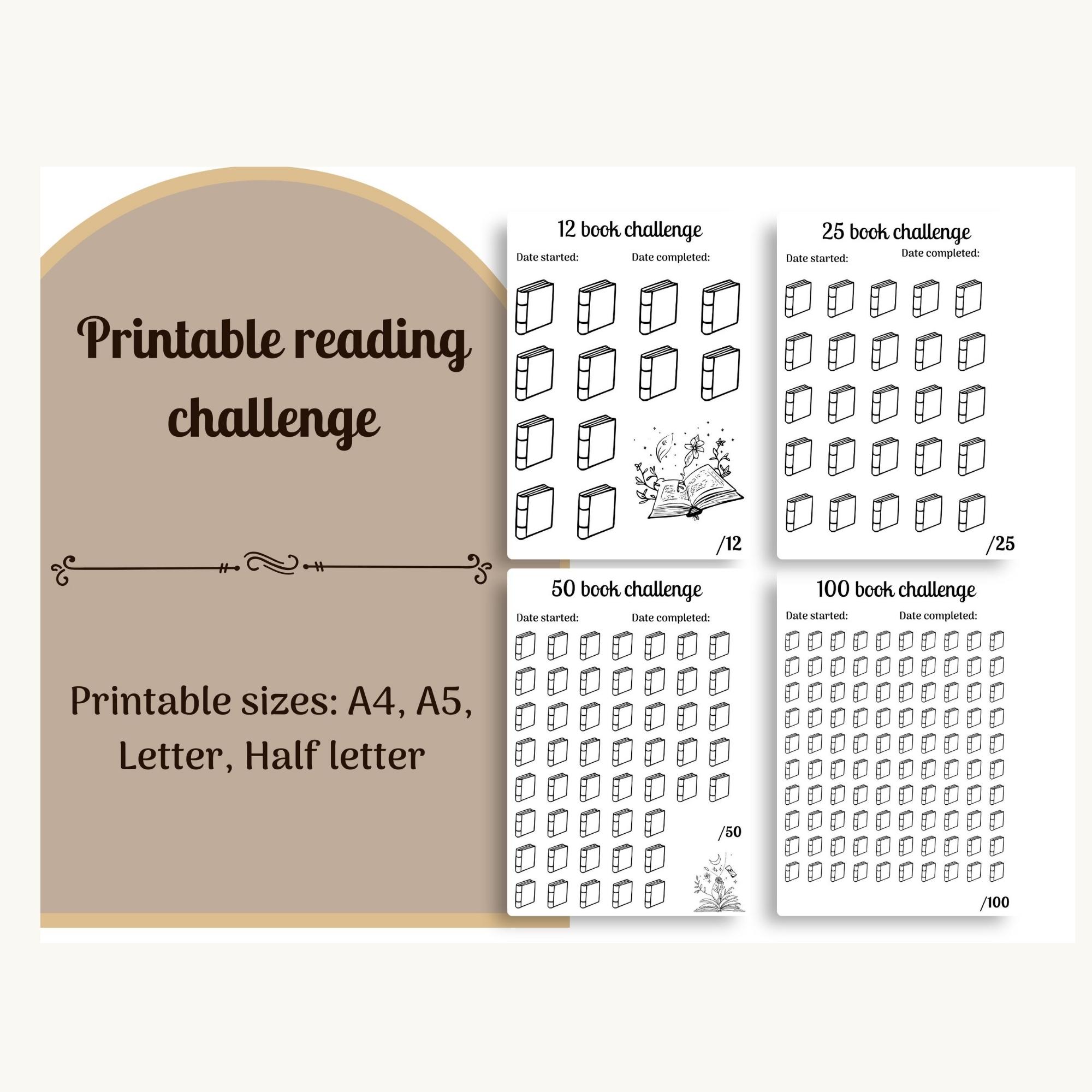 Printable Book Reading Challenge Trackers - Reading Log - Reading ...