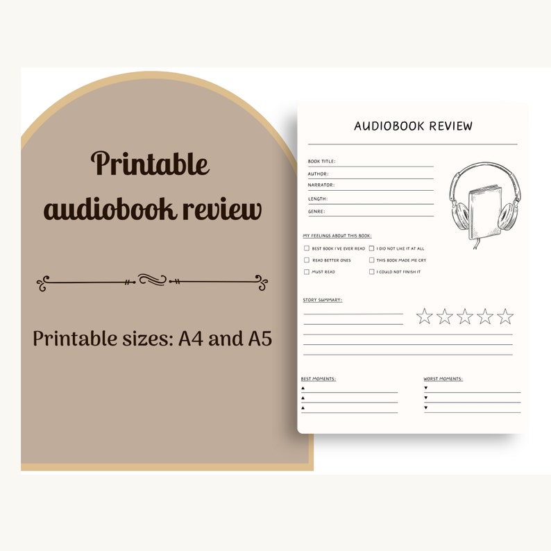 Audiobook Review - Printable Audiobook Review - Printable Template ...