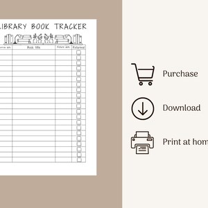 Printable Library Book Tracker – Reading Log (PDF Download) - Etsy