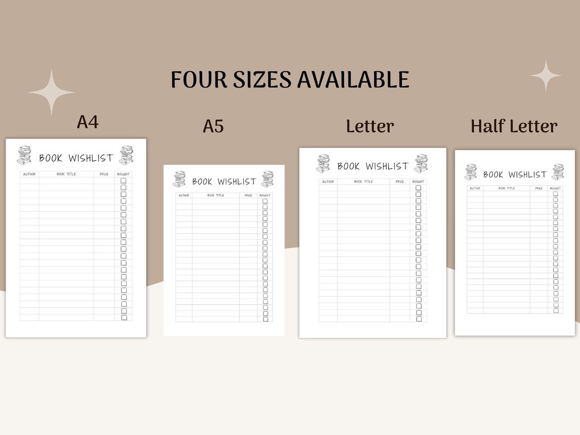 Printable Book Wishlist Book Tracker Reading Tracker Reading Log ...
