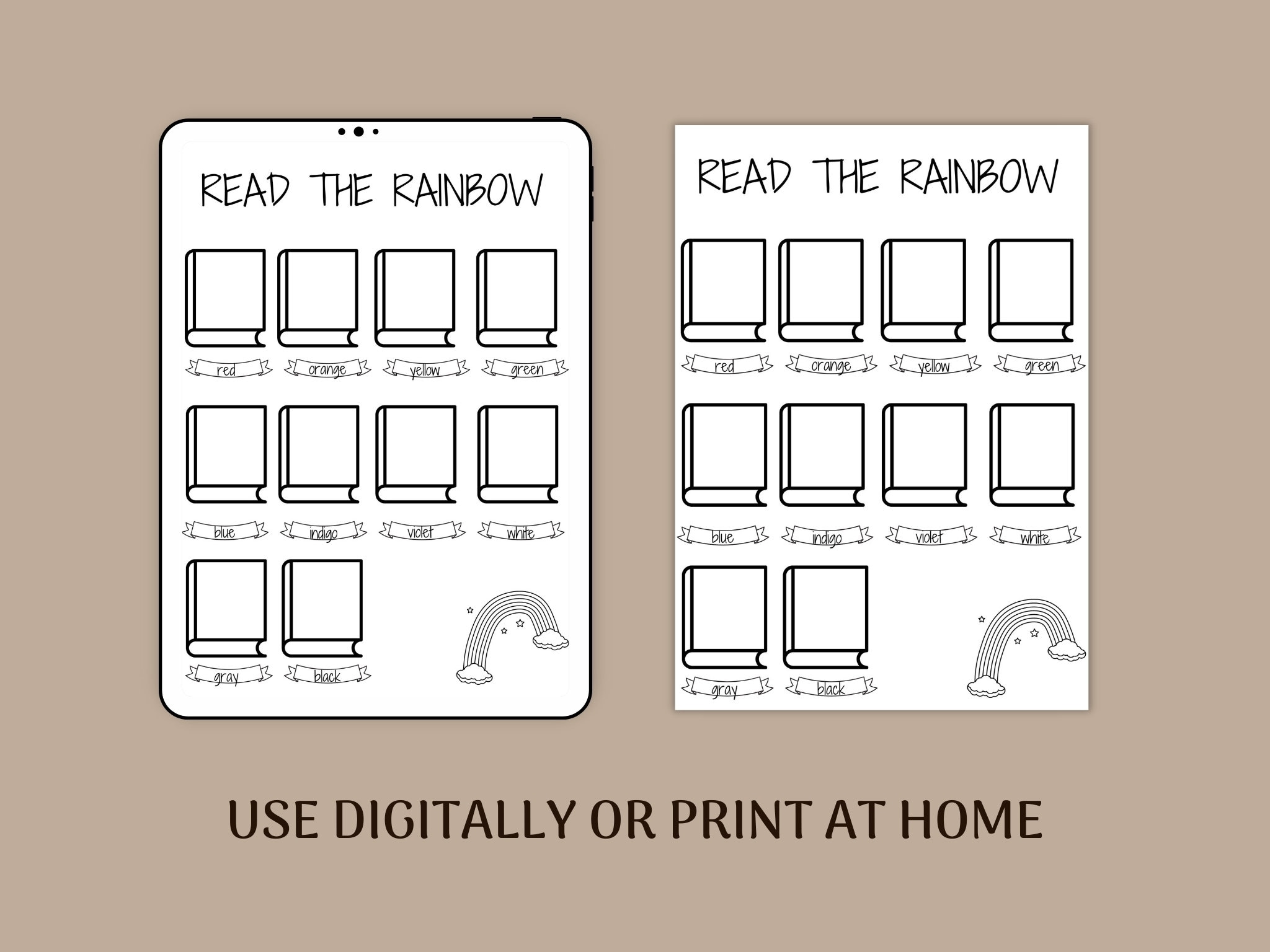 Read the Rainbow Challenge Printable Tracker Reading Challenge Book ...