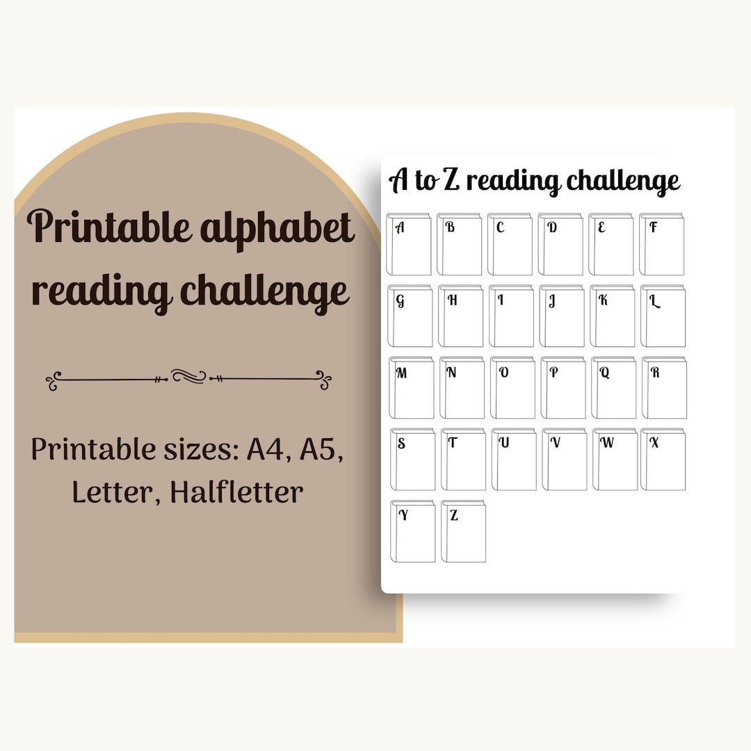 A to Z Reading Challenge - Printable Reading Challenge - Reading ...