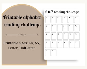 Alphabet Reading Challenge - A-Z Reading Challenge - Printable Journal ...