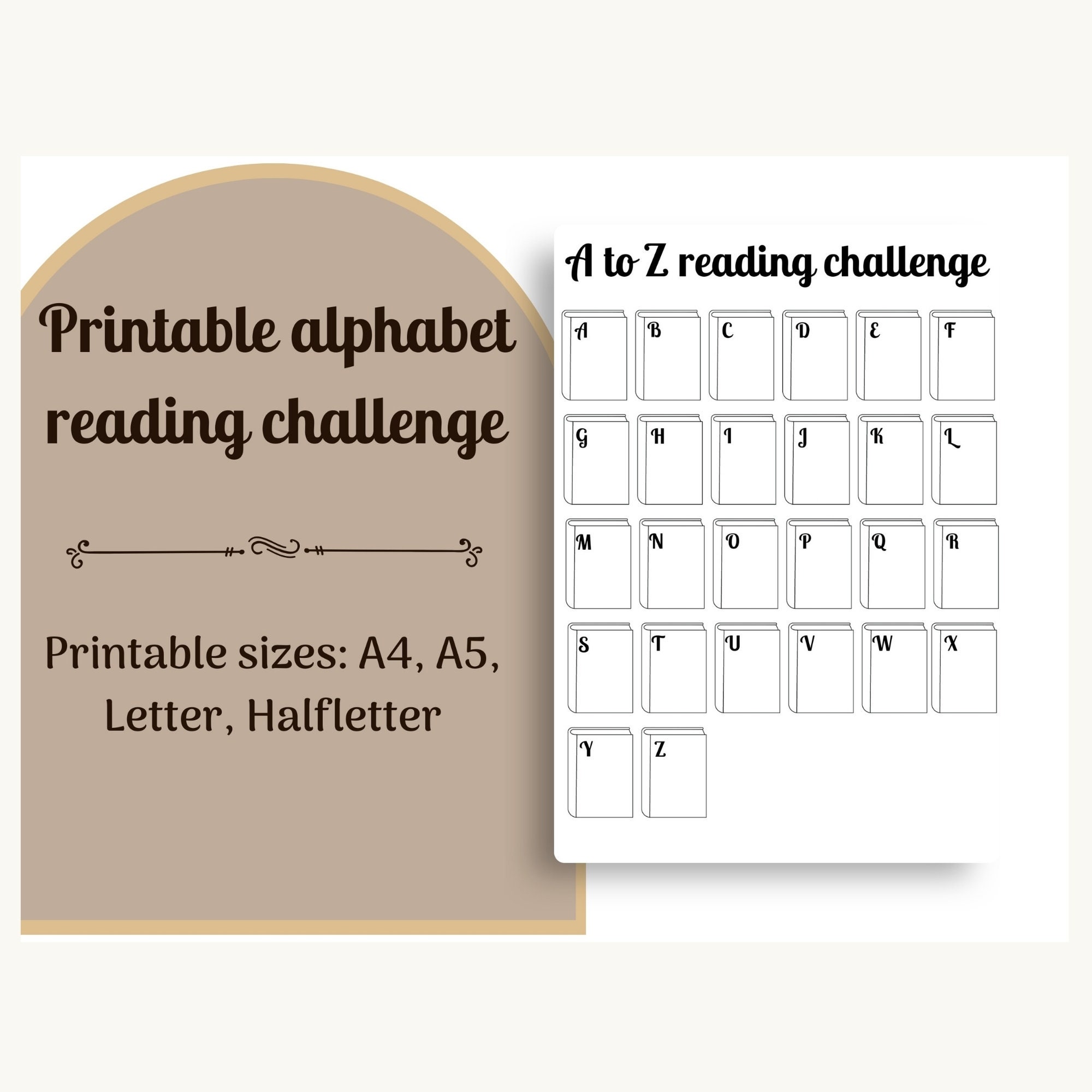 A to Z Reading Challenge - Printable Reading Challenge - Reading ...