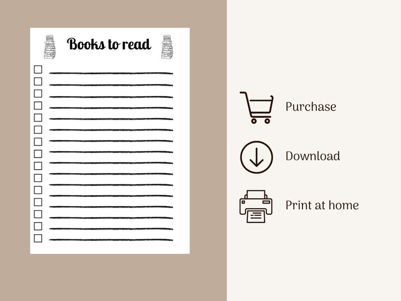 Books to Read List, Book Reading Tracker Printable , Book List ... Books to Read List, Book Reading Tracker Printable , Book List ...