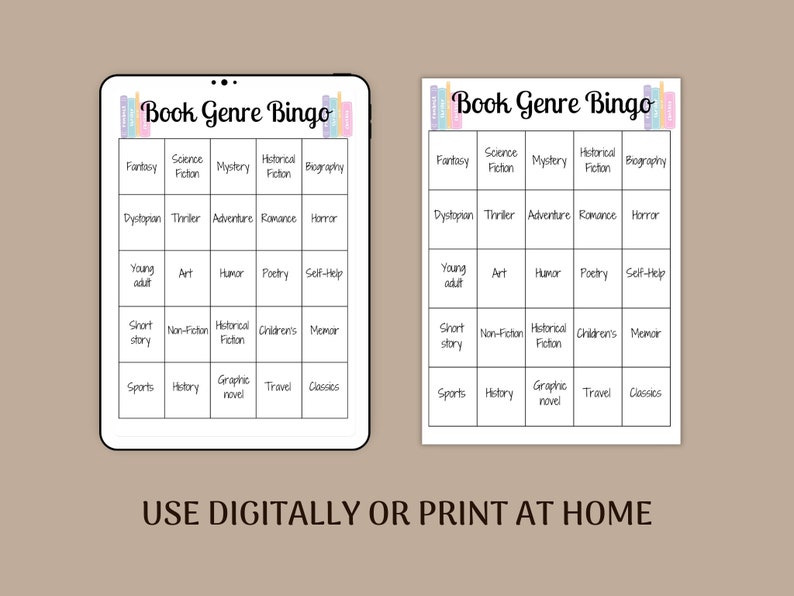 Book Genre Bingo - Printable Book Bingo - Printable Tracker - Reading ...