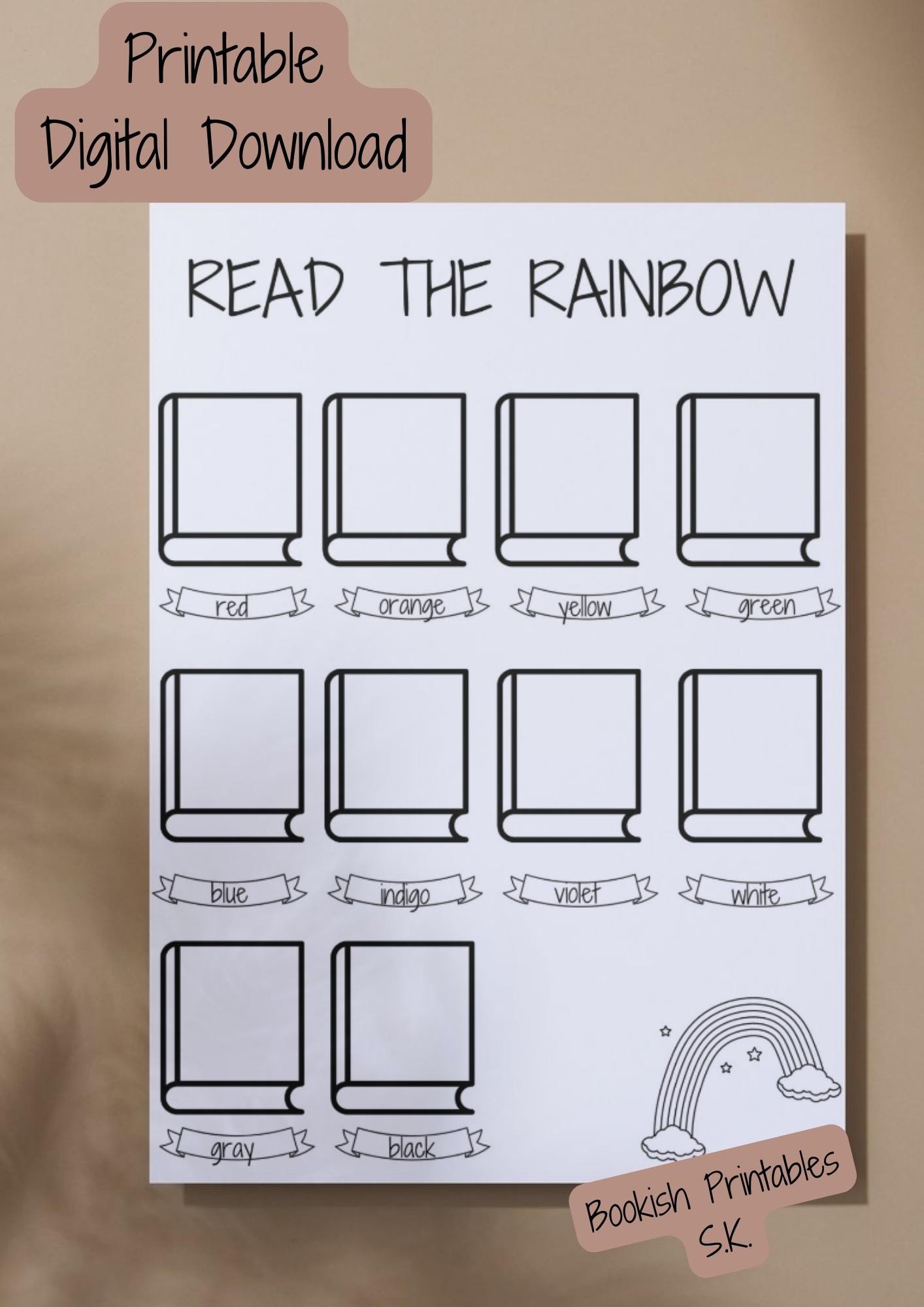 Read the Rainbow Challenge Printable Tracker Reading Challenge Book ...