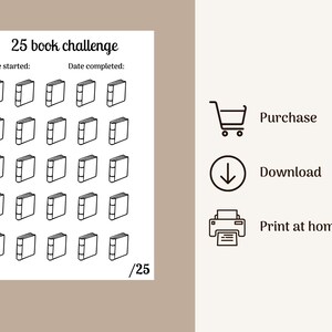 Printable 25 Book Challenge Tracker - Reading Log - Reading Tracker ...