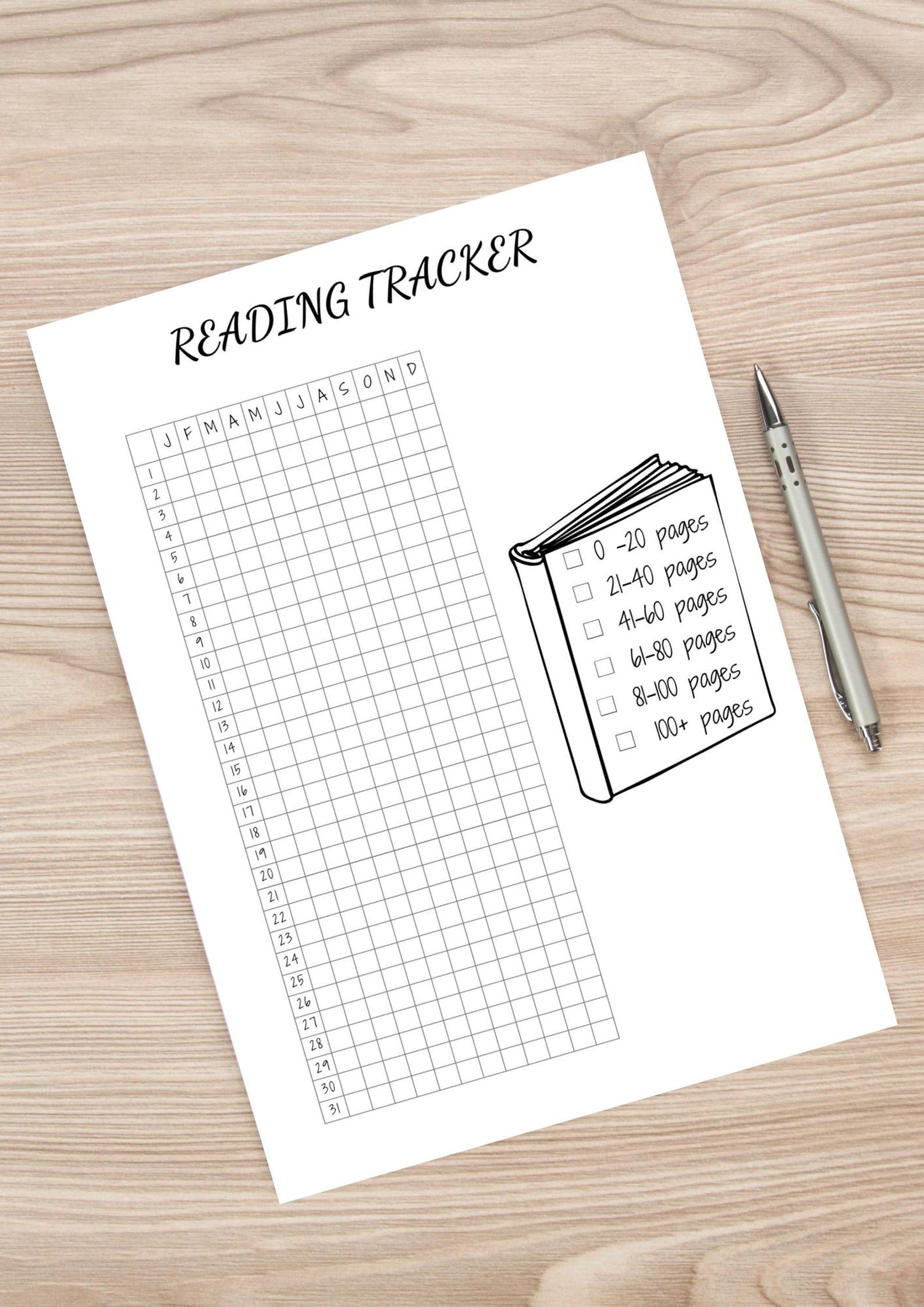 Printable Reading Tracker: Book Journal, Page Log (PDF Download) - Etsy