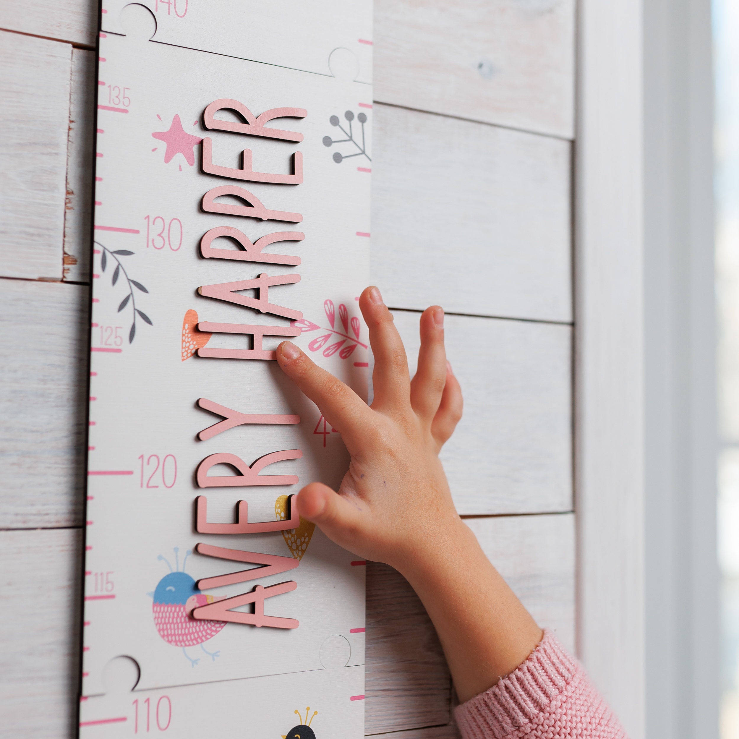 Wooden Growth Chart for Kids, Personalized Growth Chart Ruler, Kids ...