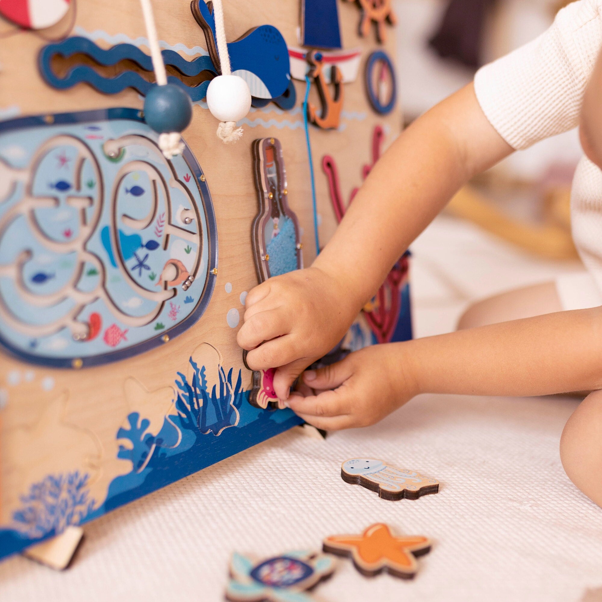 Personalized Busy Board for Toddler, Montessory Toy Custom Name Puzzle ...